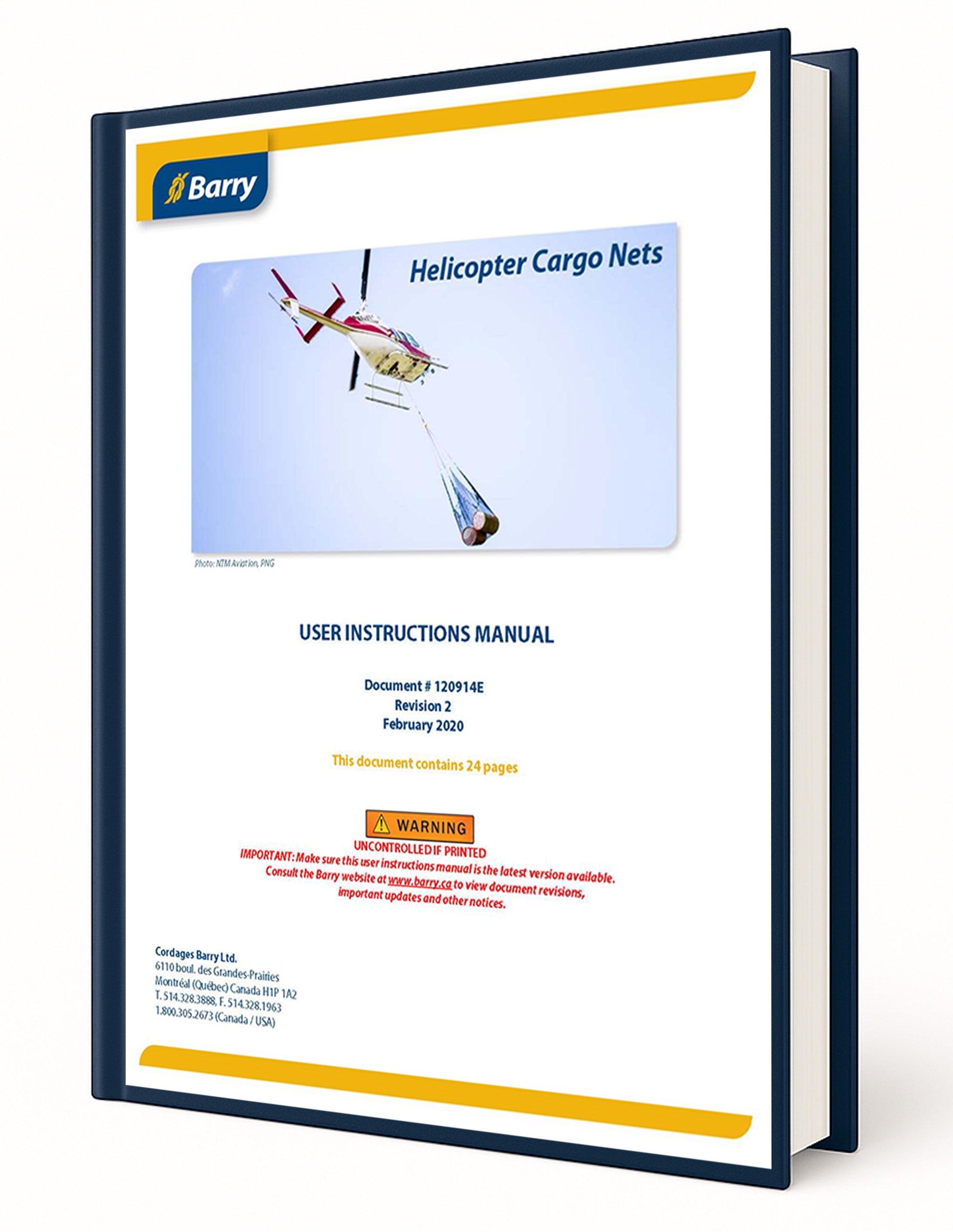 Instructions Manual: Barry Civil and Military Helicopter Cargo Nets ...